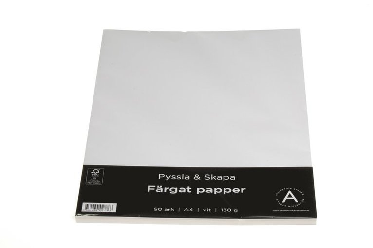 Papper A4 130g 50 ark vit – Gör-det-själv, Kollektion Stora A ...